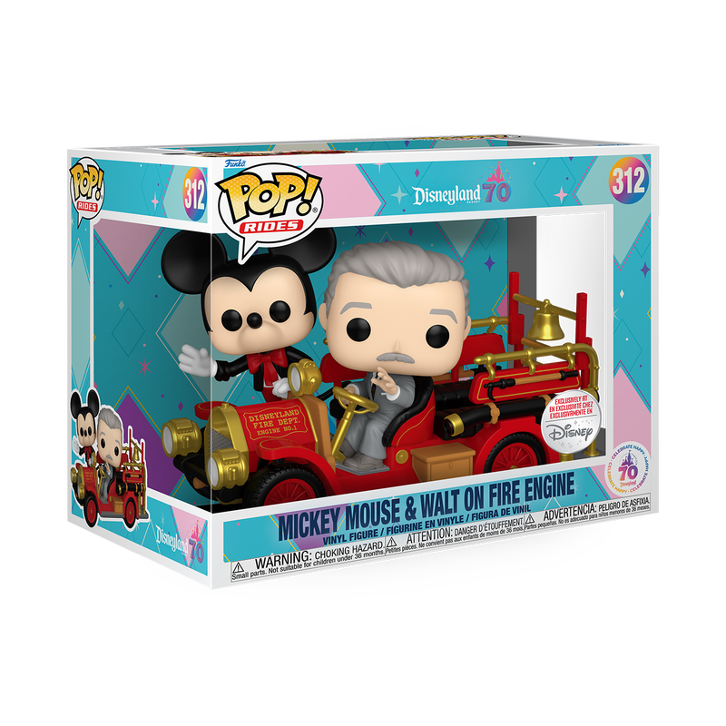 Pop! Rides Deluxe Mickey Mouse & Walt on Fire Engine