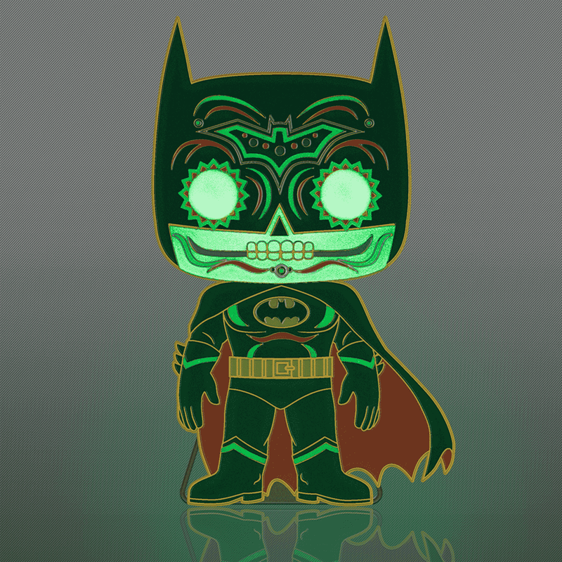 Buy Pop! Pin Batman (Dia De Los DC) (Glow) at Funko.