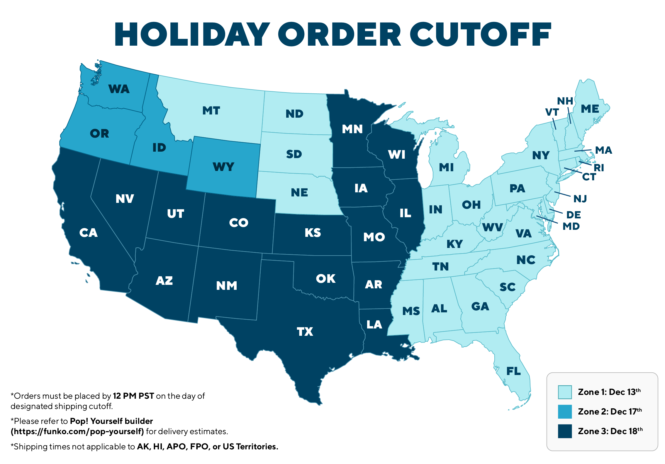 Funko Holiday Shipping Guidelines