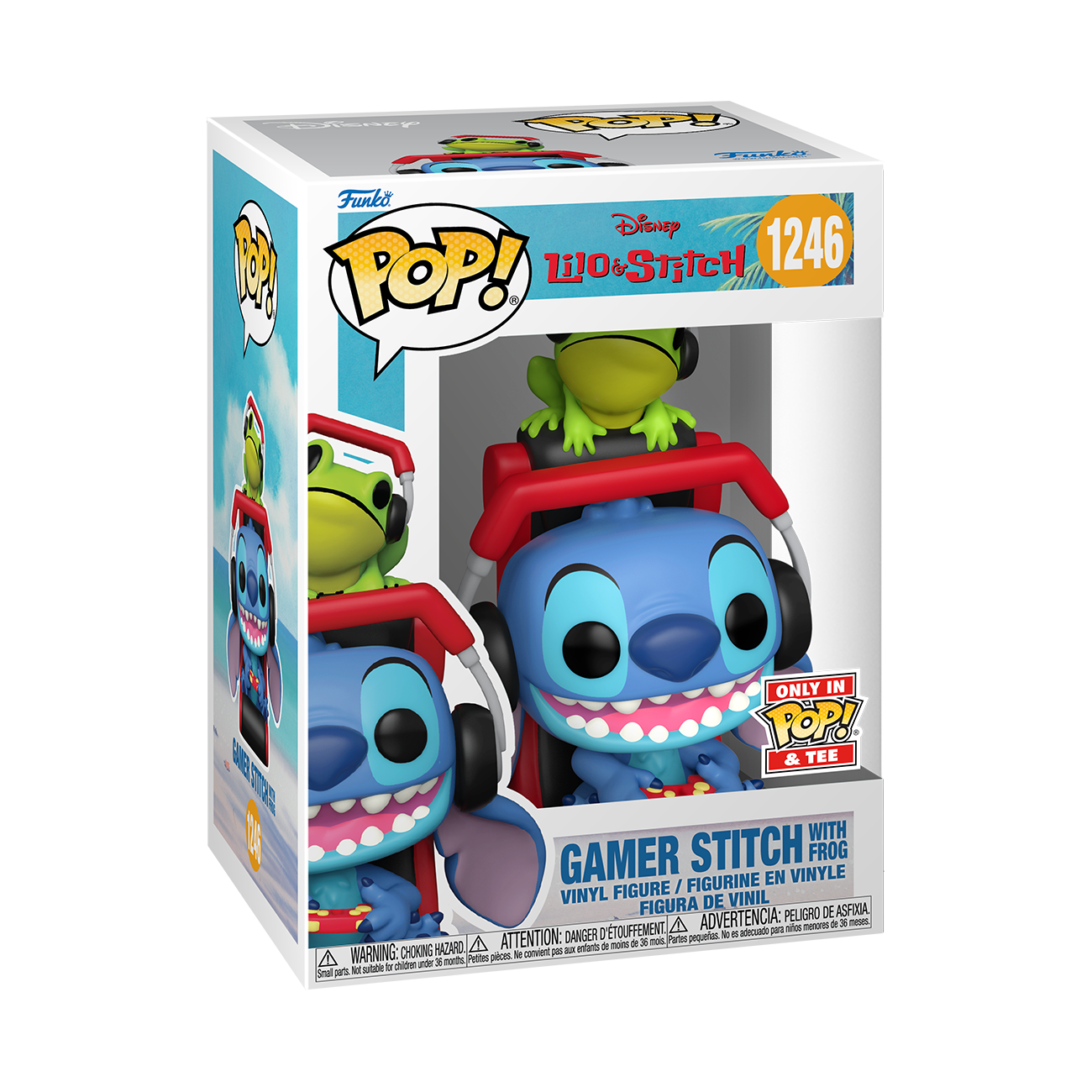 Pop! & Tee Gamer Stitch With Frog | Funko