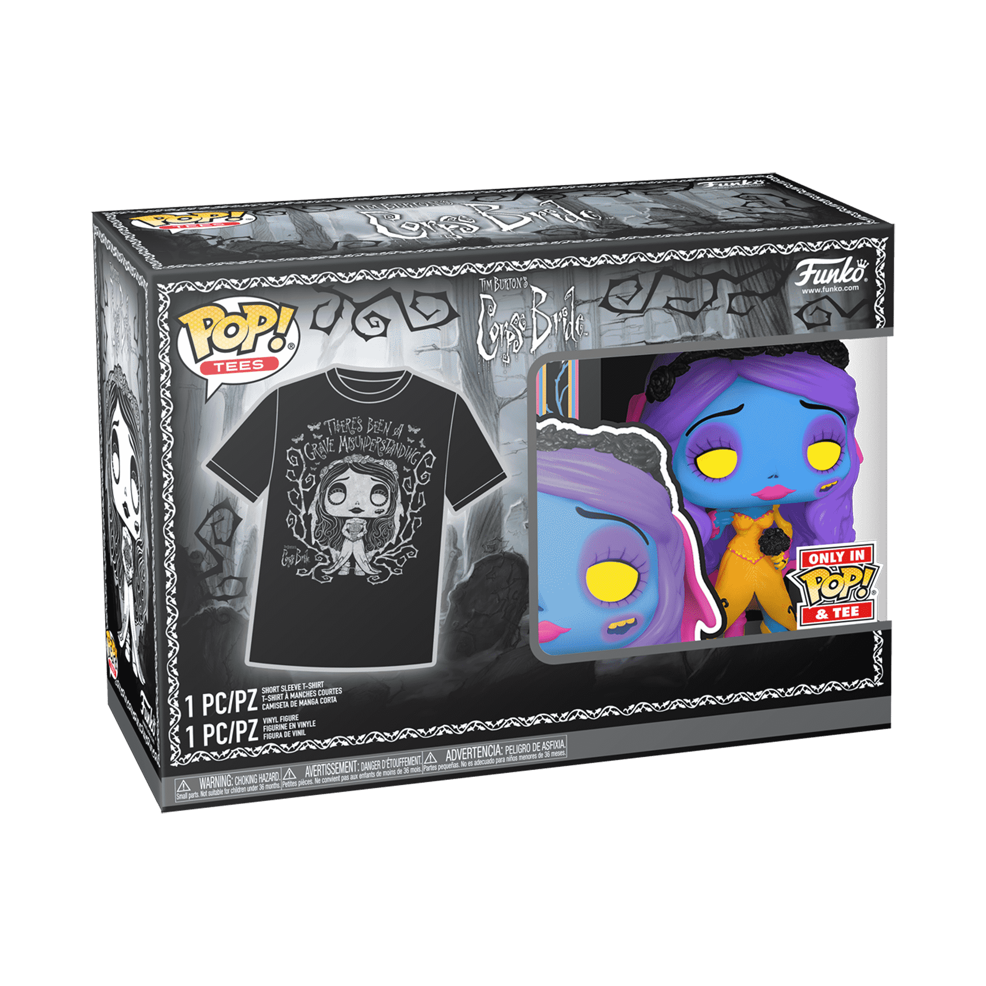 Buy Pop! & Tee Emily Corpse Bride (Black Light) at Funko.