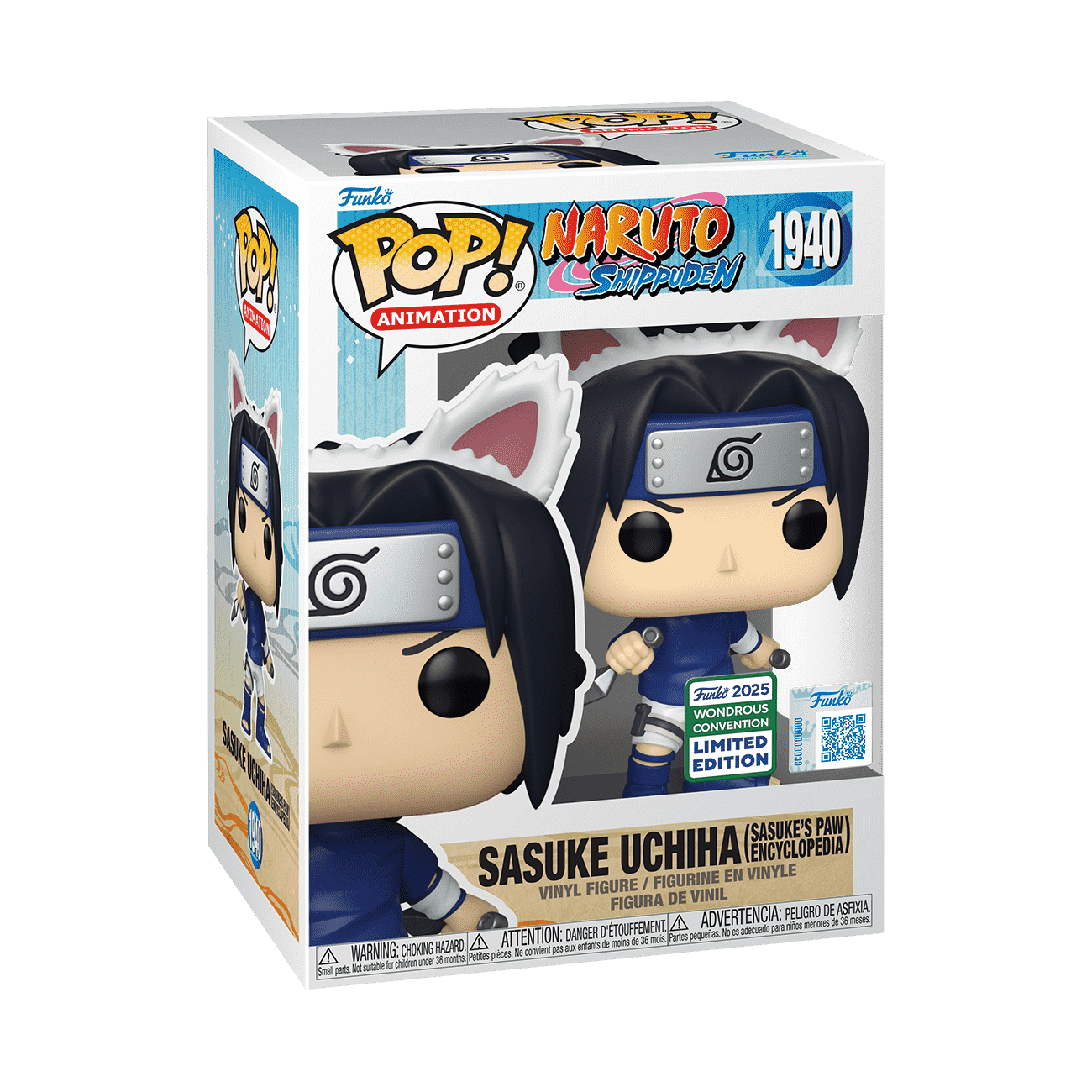 Pop! Sasuke Uchiha (Sasuke's Paw Encyclopedia) with Pop! Protector | Funko
