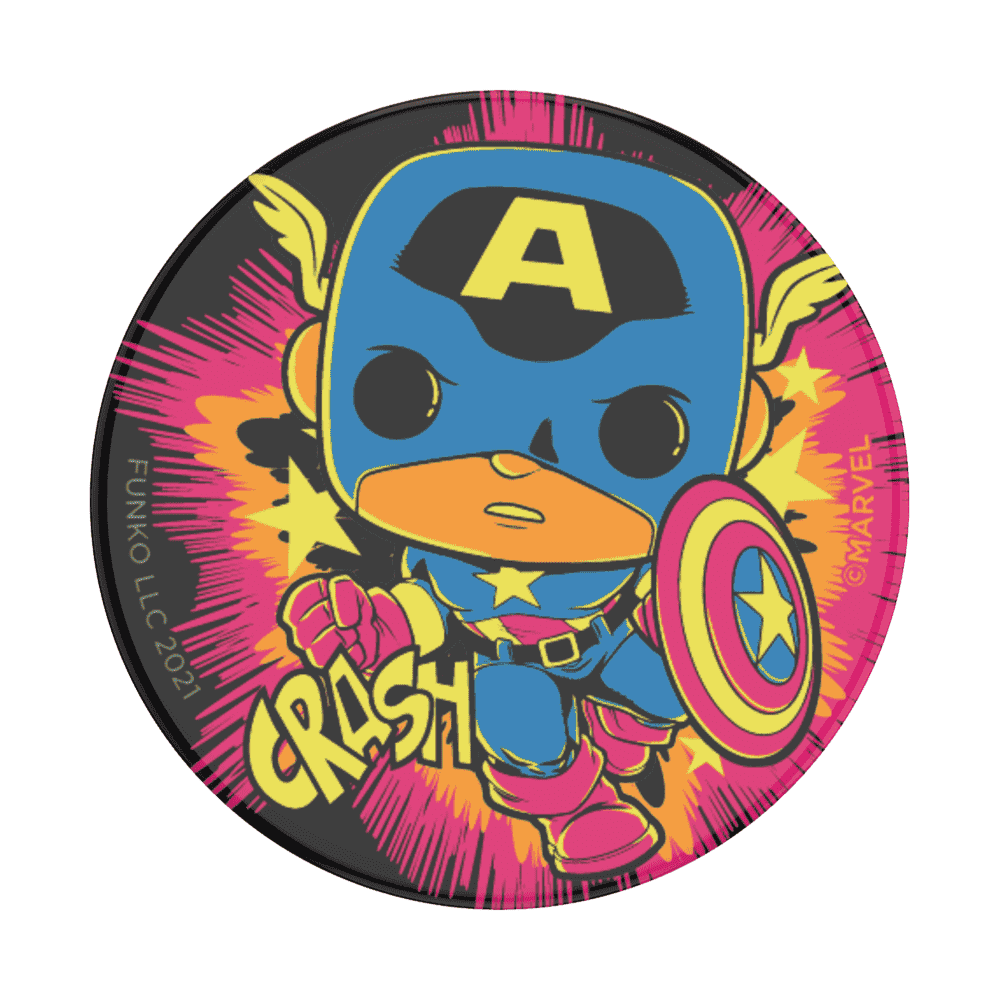 Buy Pop! Sockets Captain America (Black Light) at Funko.