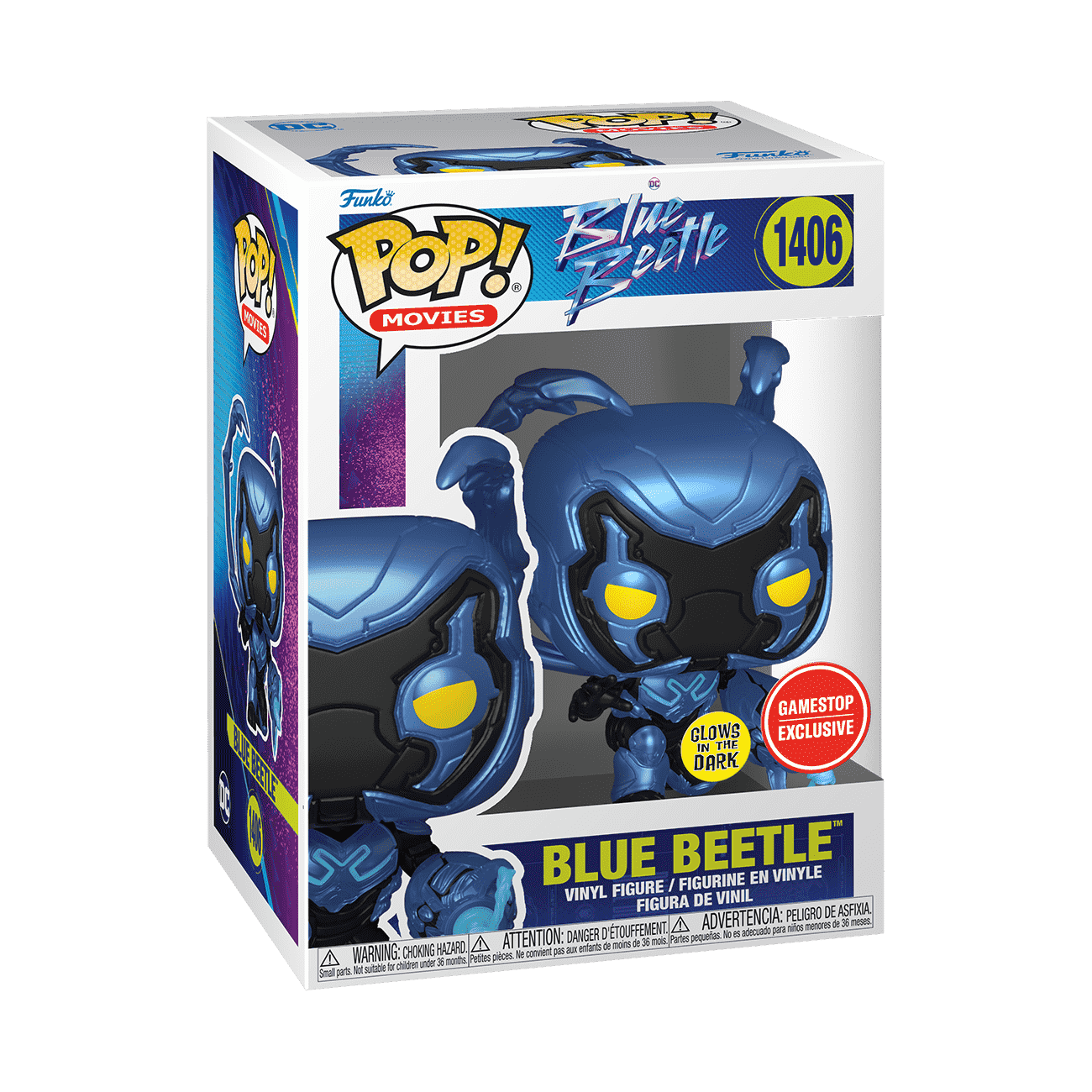Pop! Blue Beetle Crouching (Glow)