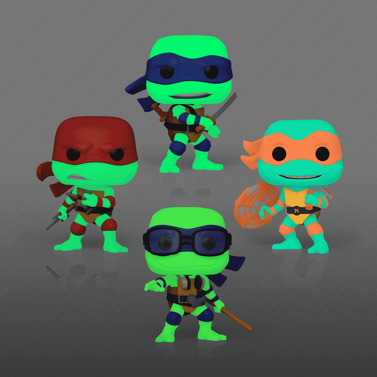 Pop! Teenage Mutant Ninja Turtles (Mutant Mayhem) (Glow) 4-Pack