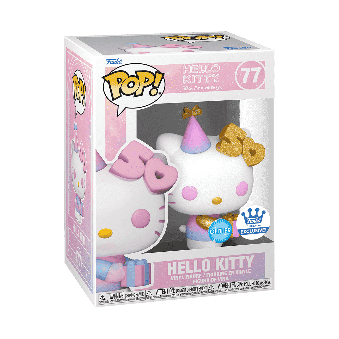 Buy Pop! Hello Kitty with Present (50th Anniversary) (Glitter) at Funko.