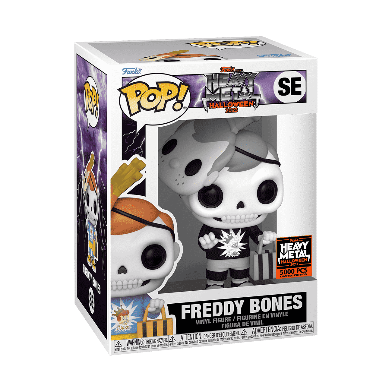 Pop! Freddy Bones with Mask (Black & White)