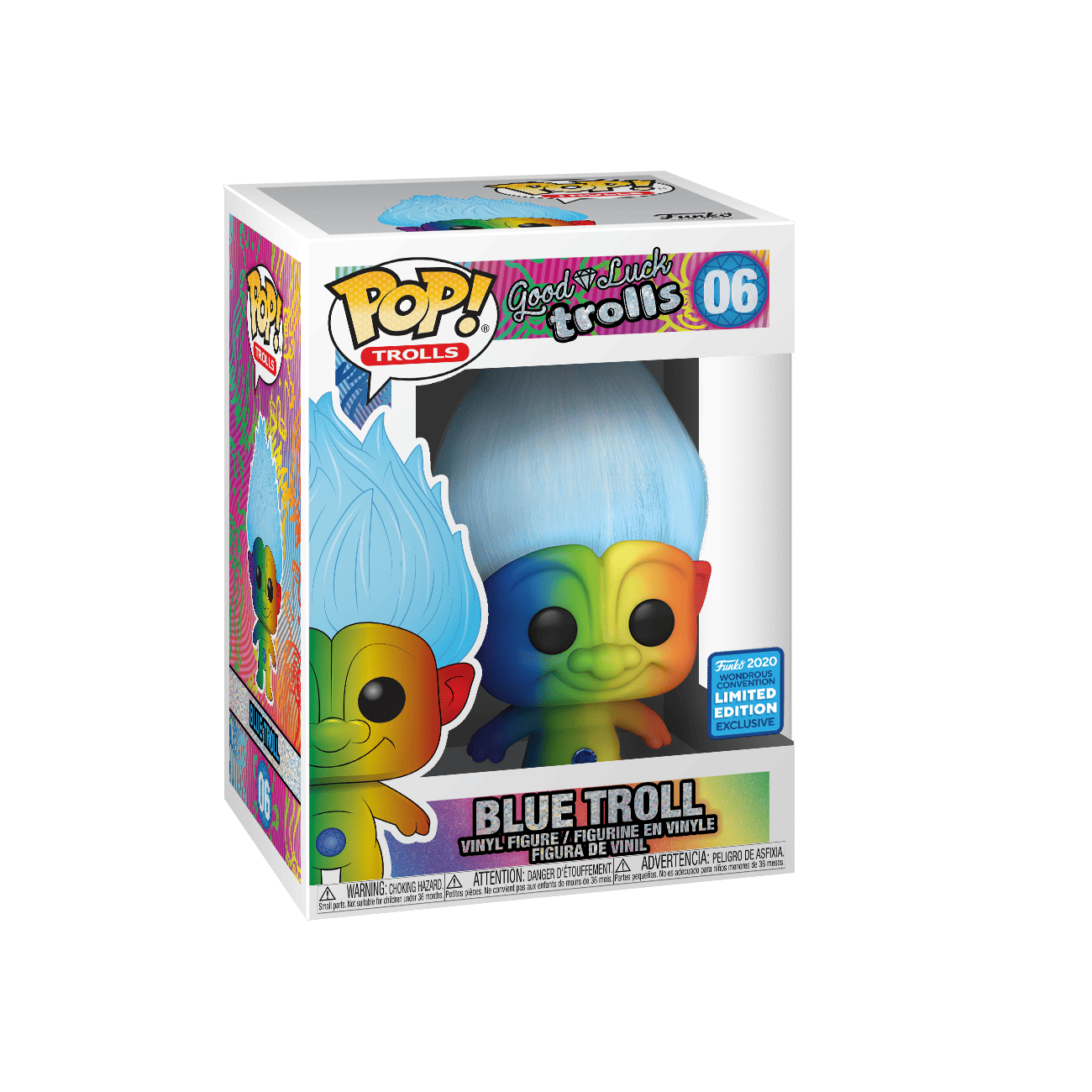 Pop! Rainbow Troll with Blue Hair