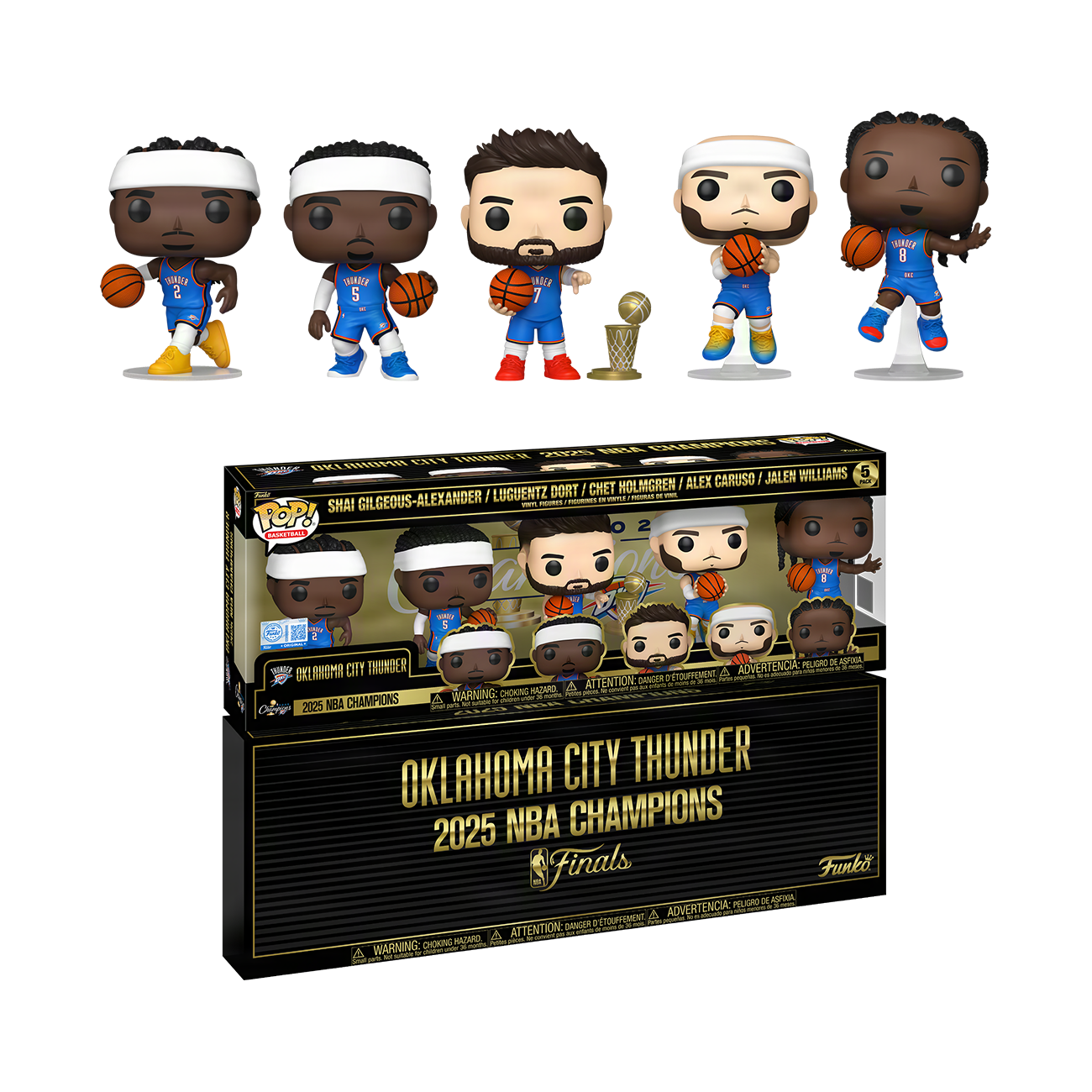 Pop! Oklahoma City Thunder 2025 NBA Champions 5-Pack