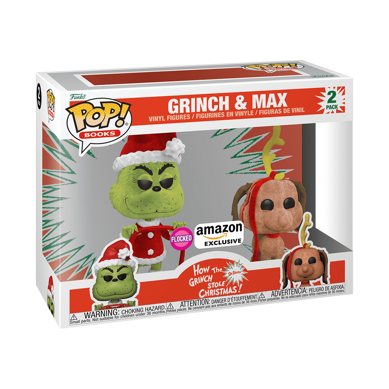 Pop! Grinch & Max 2-Pack (Flocked)