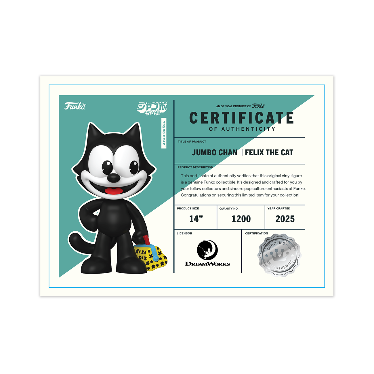 Jumbo Chan Felix The Cat 14'' Vinyl Collectible | Funko