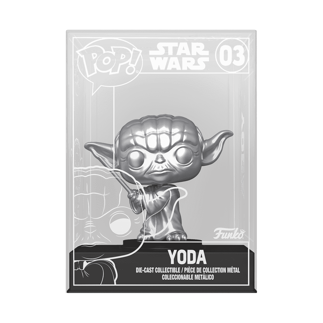 Pop! Die-Cast Yoda with Lightsaber (Chase) (Metallic)