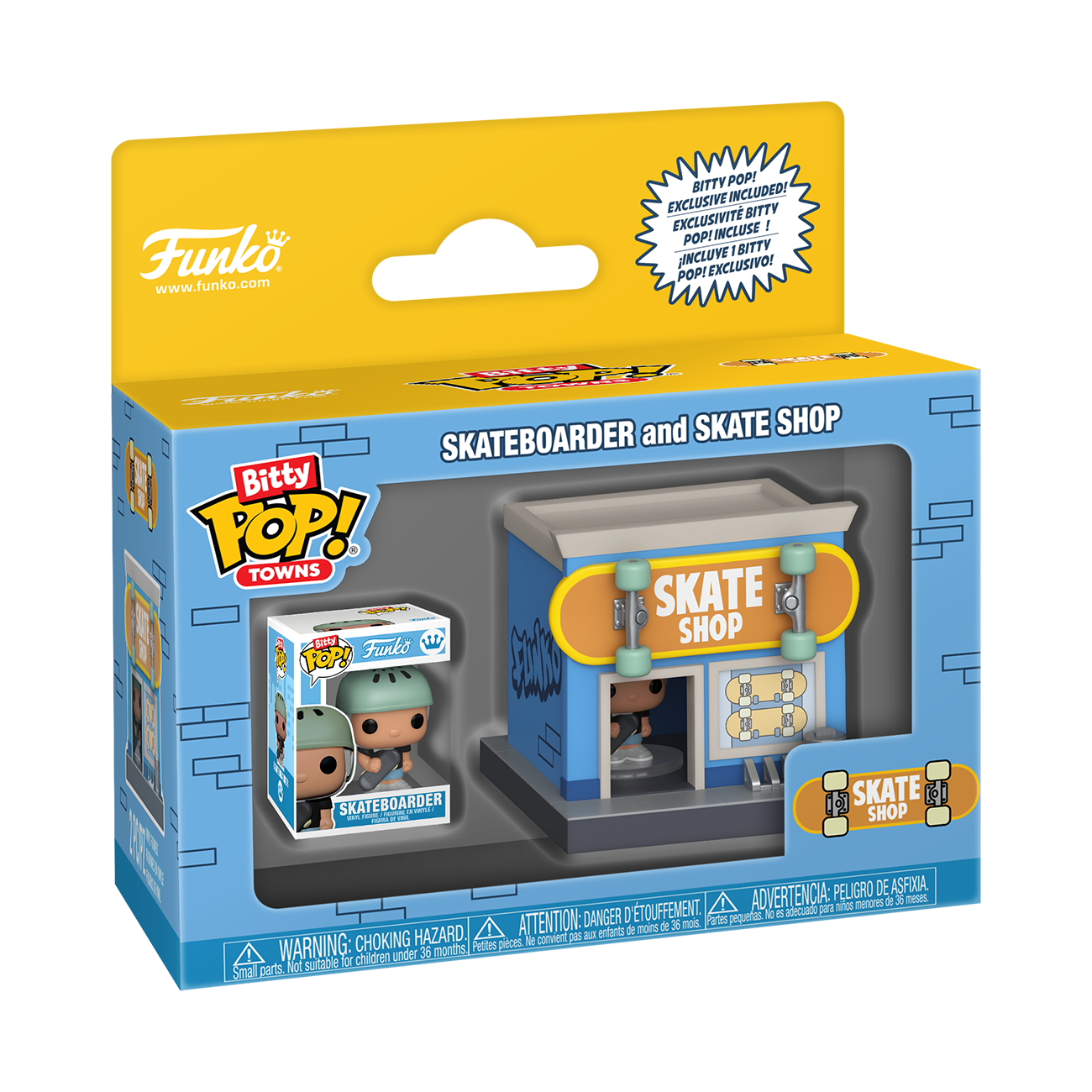 Bitty Pop! Towns Skateboarder & Skate Shop | Funko